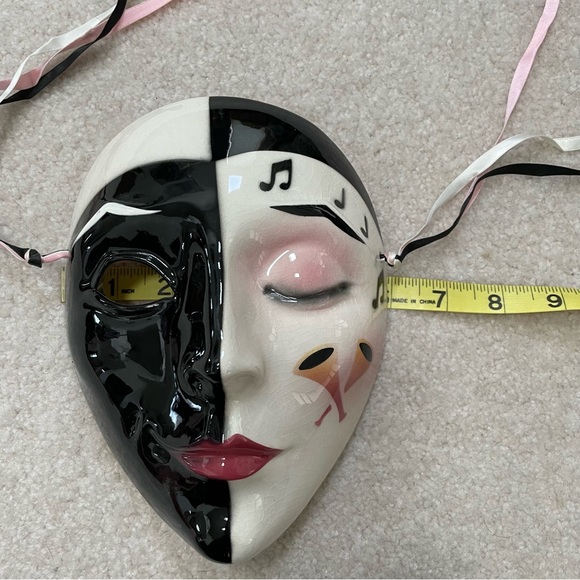 Clay Art | Wall Decor | Vintage Mardi Gras Porcelain Blackwhite Music ...